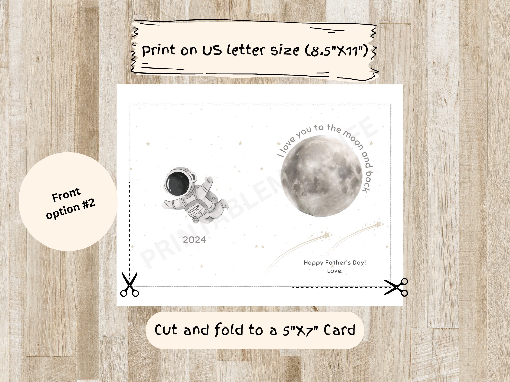 Printable Father's Day Card From Kids - I Love You to the Moon and Back ...