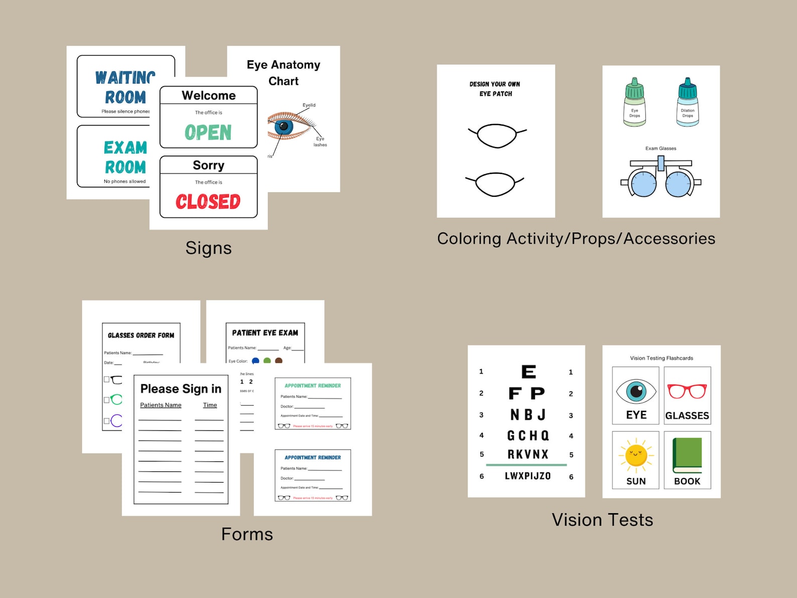 Printable Pretend Eye Doctors Office Kit for Kids - Imaginative Play ...