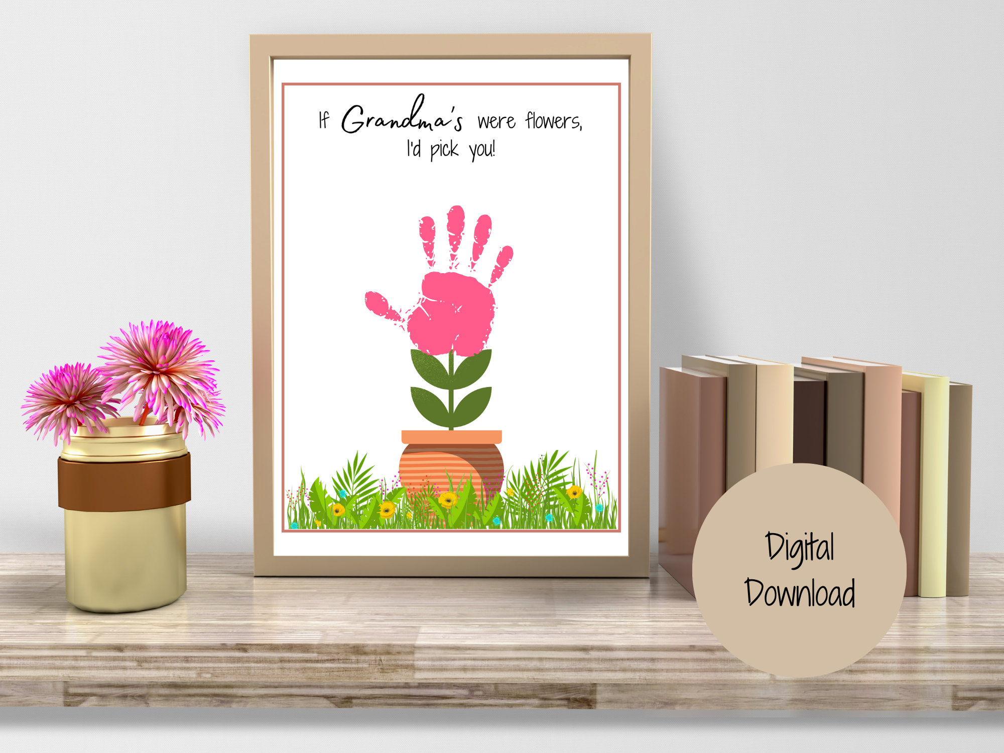 Handprint Craft for Grandma Gift for Grandparents Grandparents Day ...