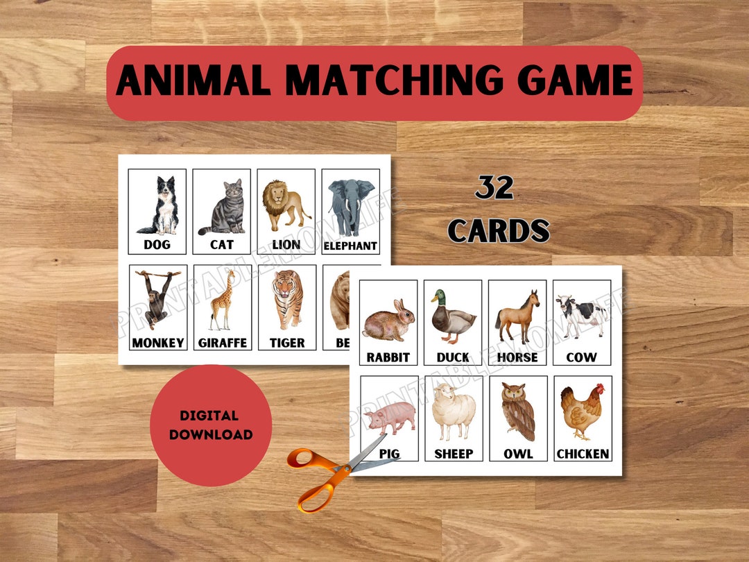 Animal Adventure Memory Matching Game -- Matching Game for Toddlers and ...