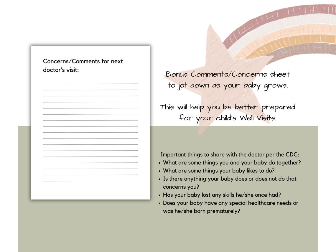 Milestone Checklist and Journal | Newborn Through Age 5 | Baby Keepsake ...