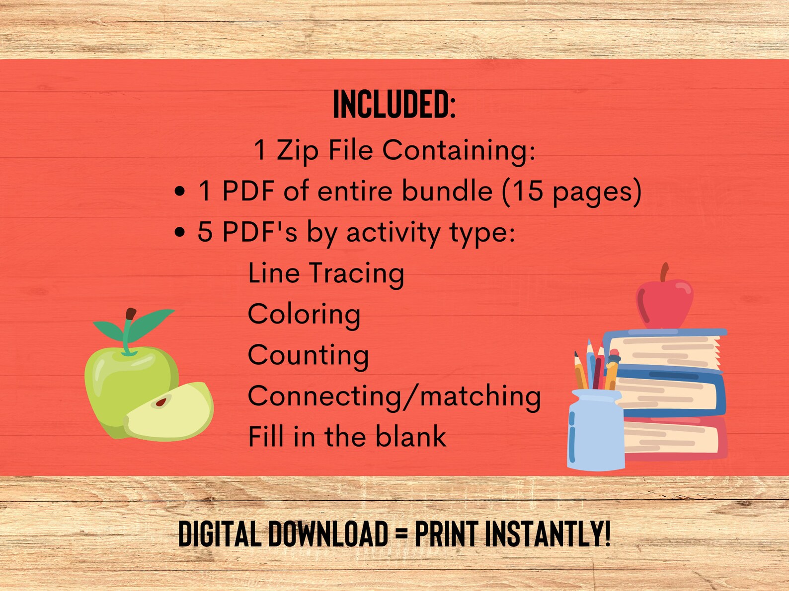 Apple Activity Bundle | Worksheets for Kids | Preschool, Kindergarten ...