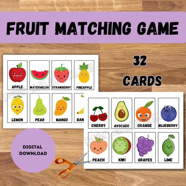 Fruit Matching Digital - Etsy