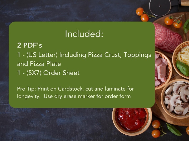Build Your Own Pizza Kit With Order Form -- Printable Kids Activity ...