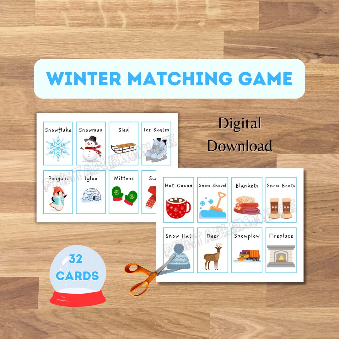 Winter Memory Match Game | Winter Game for Kids | Toddler Activities ...