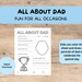 All About Dad Printable Father's Day Gift Birthday Gift and Coloring ...