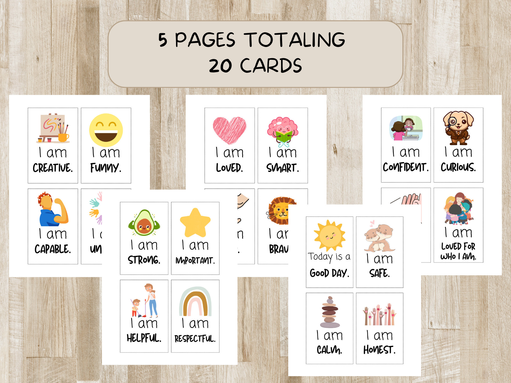 Toddler/kids Positive Affirmation Cards - Digital Download/print on ...