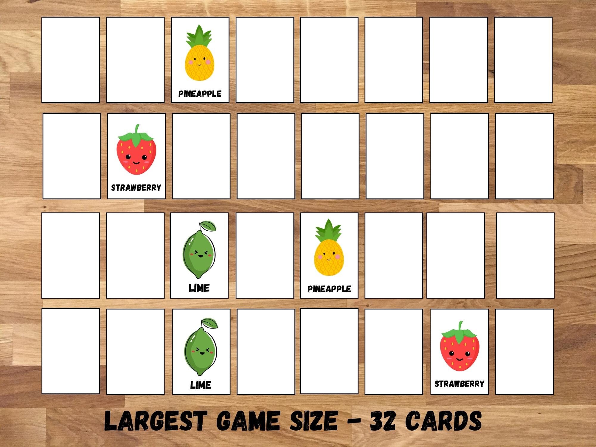 Fruit Memory Matching Game - Matching Game for Toddlers and Kids ...