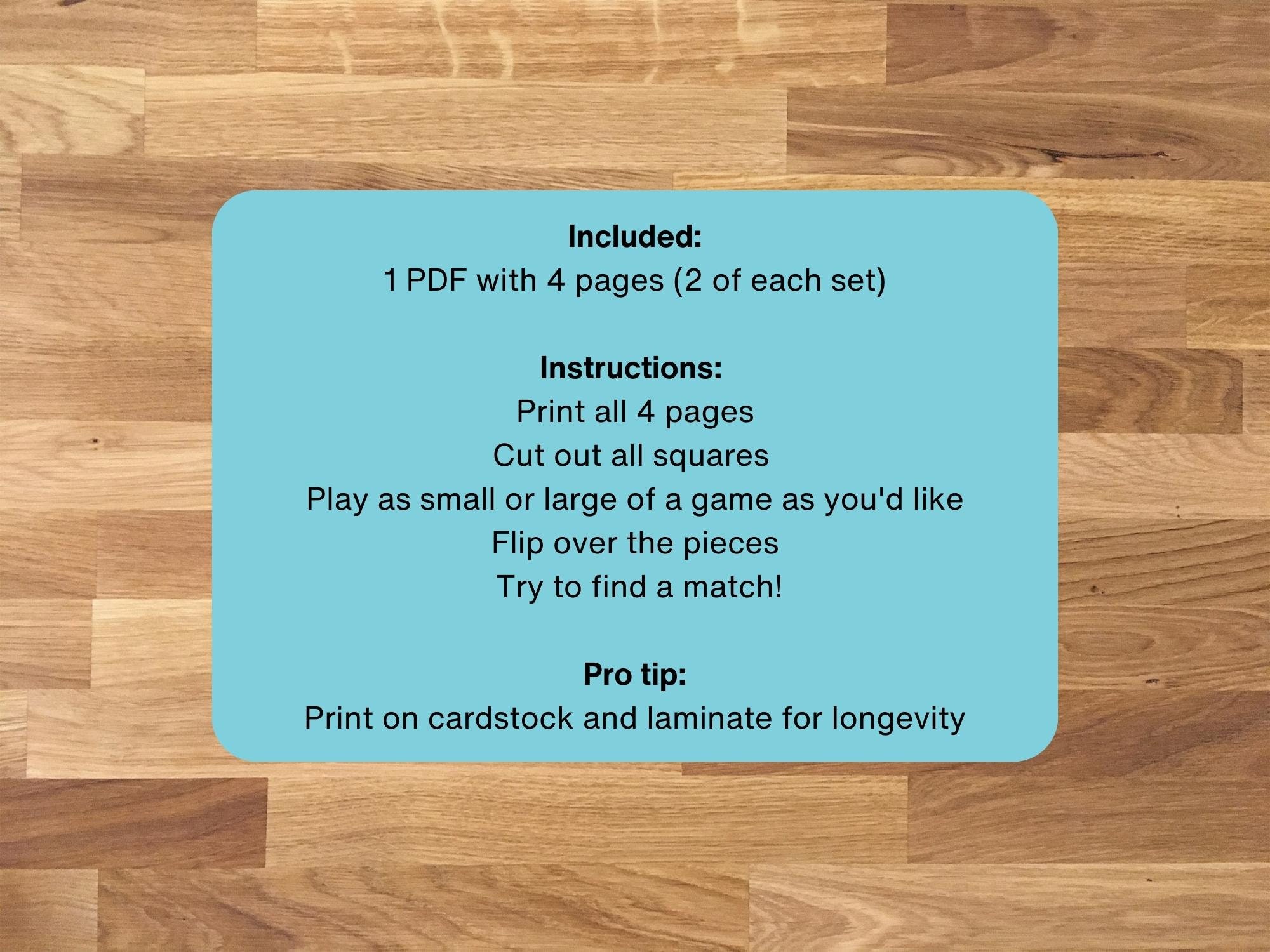 Beach Memory Matching Game -- Matching Game for Toddlers and Kids ...