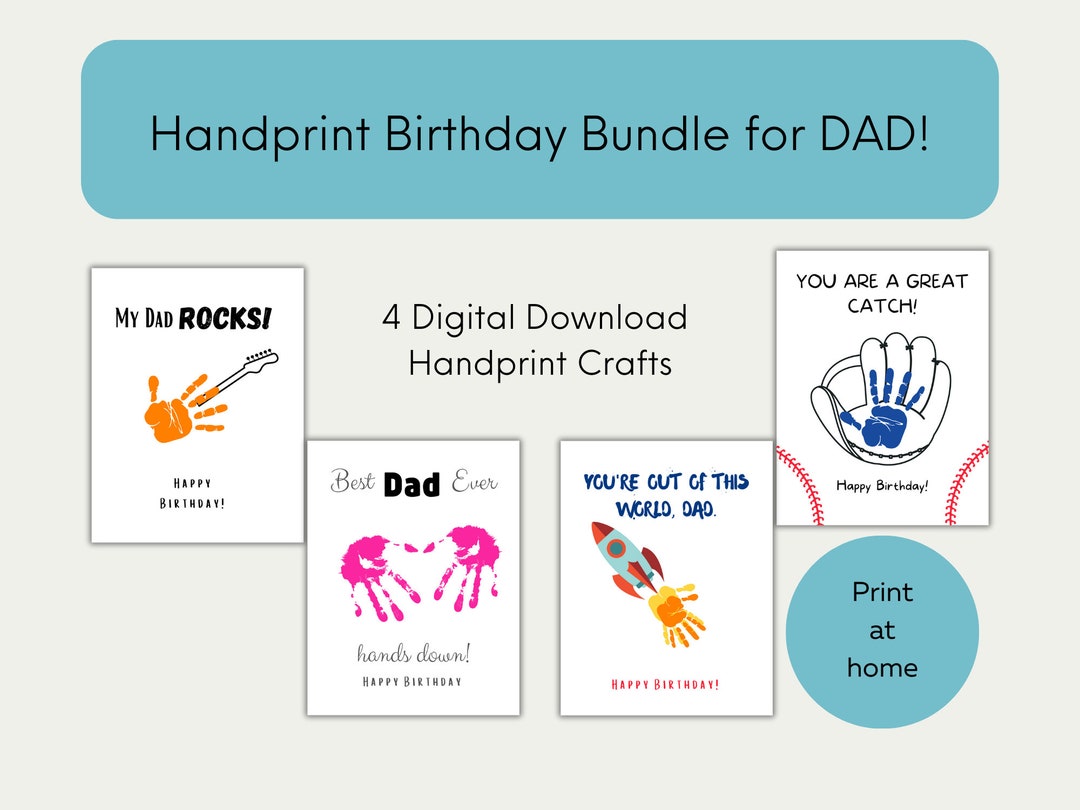 Handprint Craft Birthday Bundle for Dad Dad Birthday Craft - Etsy
