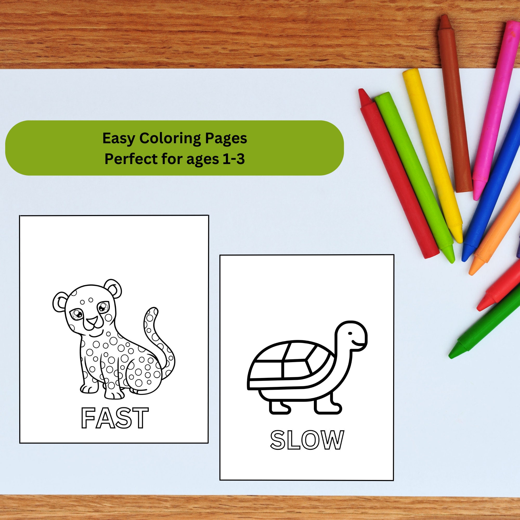 10 Printable Toddler Coloring Pages - Opposites Edition - Coloring ...