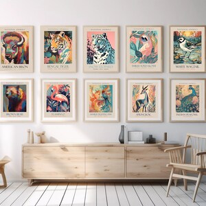 Animal Poster Digital Prints, Set of 10, Animal Wall Art, Animal ...