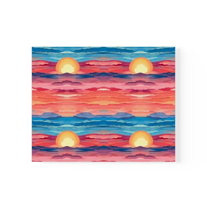 Tropical Beach Sunset Landscapes Seamless Repeating Pattern Digital ...