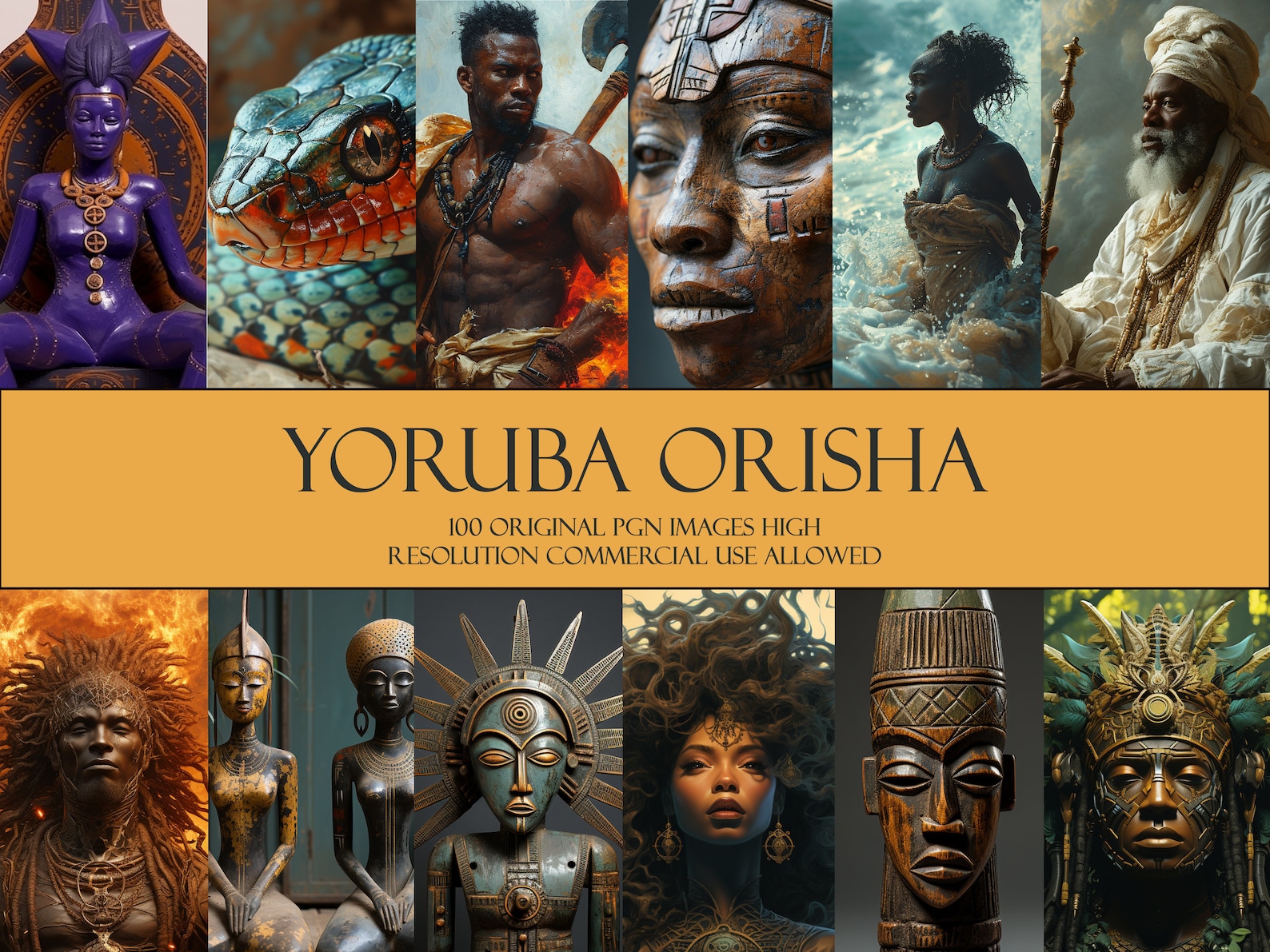 Yoruba Orisha Clipart Bundle: West African Gods PNG (digital Download ...