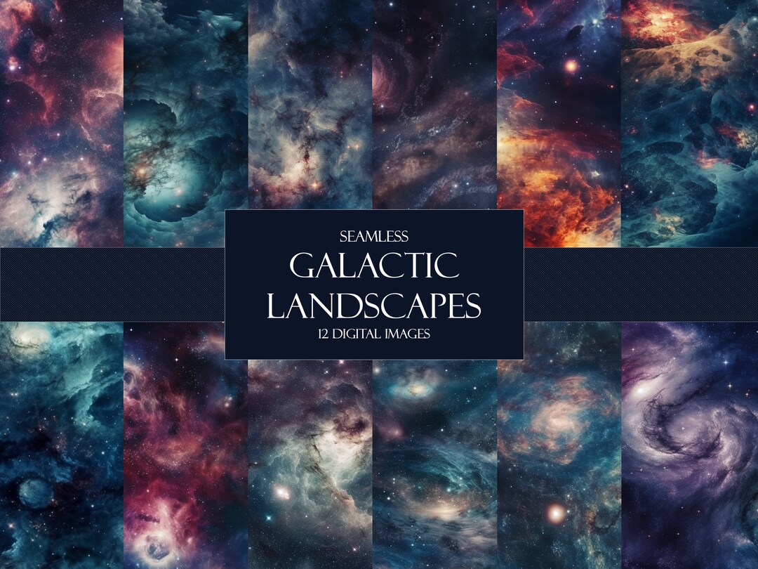 Galactic Space Landscapes Seamless Repeating Patterns Digital Paper - Etsy