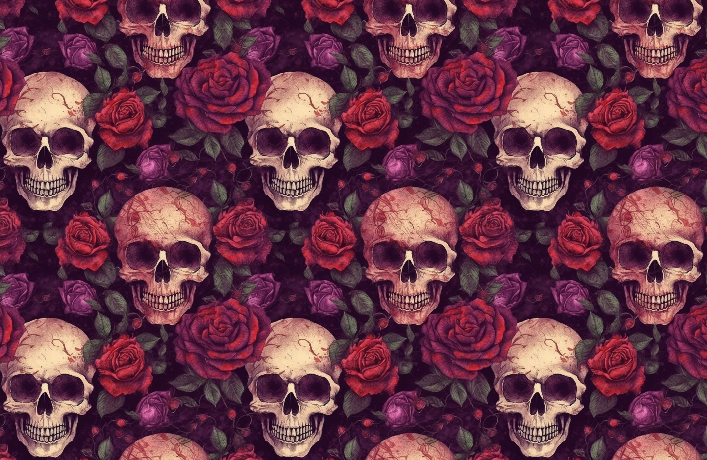 Gothic Romance Seamless Patterns: Halloween Digital Paper (4096x4096 Px ...