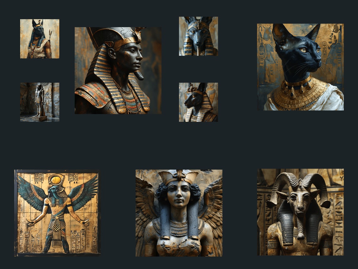 Egyptian Gods Artclip Bundle: 55 Divine PNG Illustrations (commercial ...
