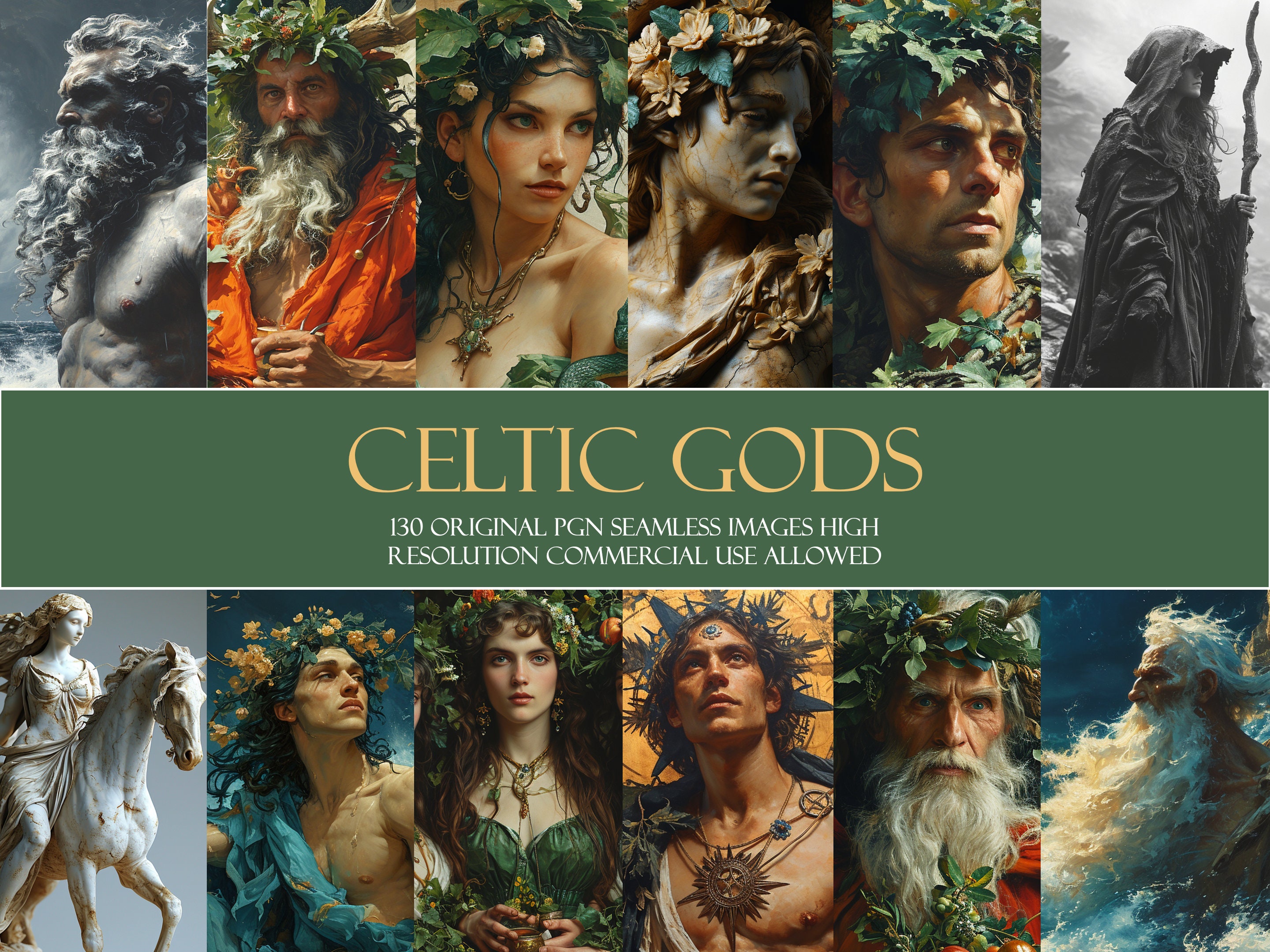 Divine Pantheon Clipart Bundle Celtic Gods and Goddesses Graphics ...