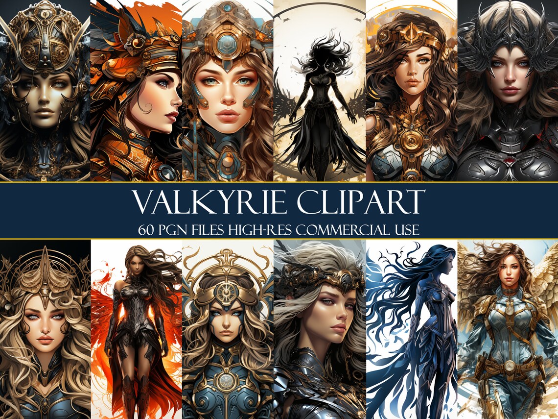 60 Valkyrie Clipart PNG Mega Pack of Valkyrie Viking Warriors ...