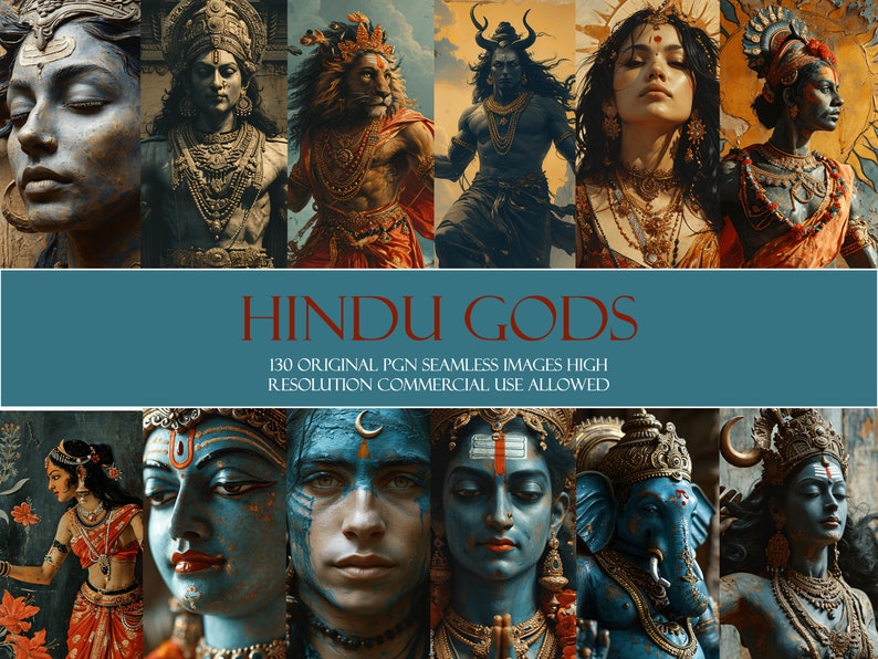 Hindu Gods Clipart Bundle: Sacred PNG Digital Art (commercial Use) - Etsy