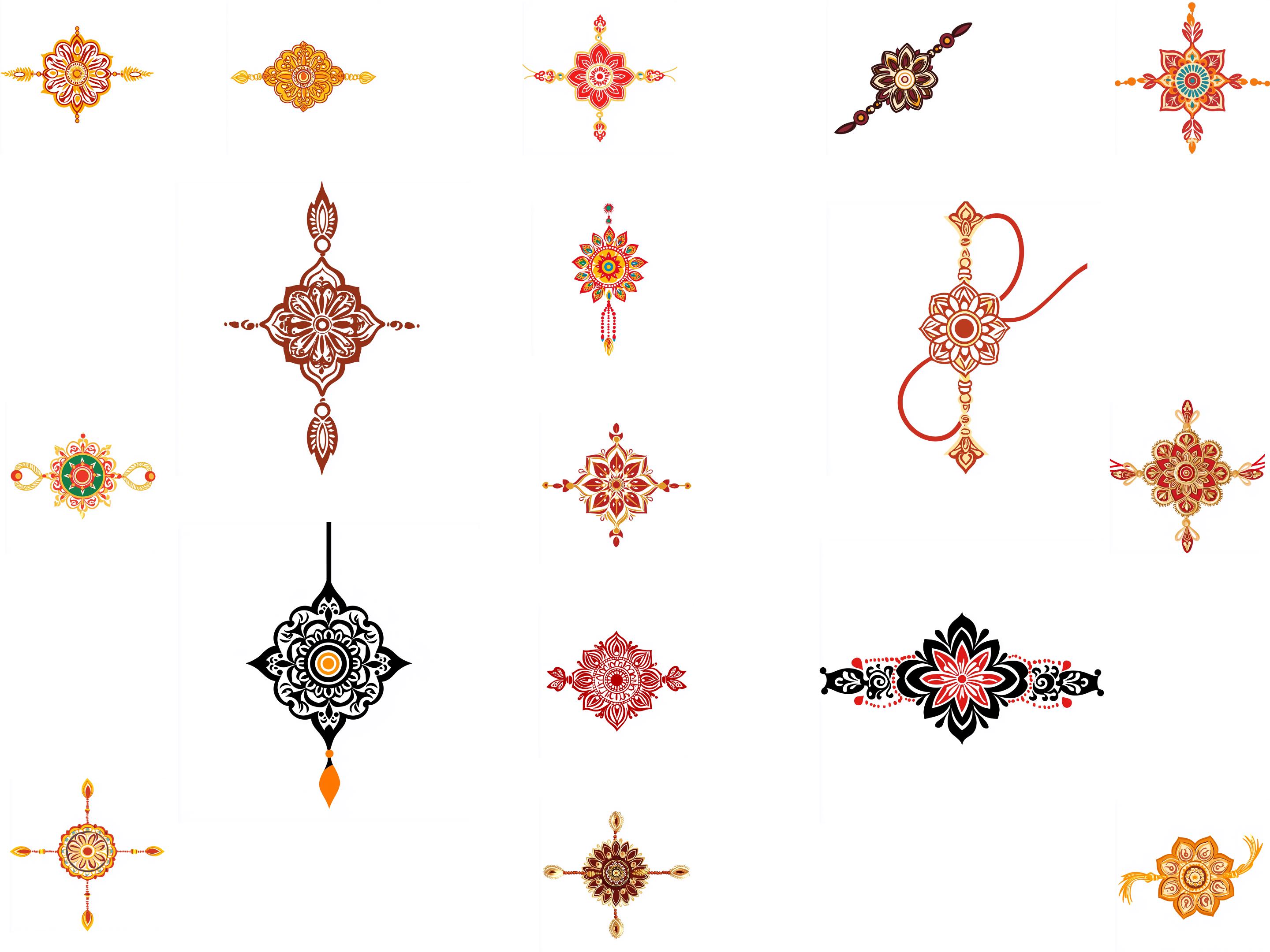 Rakhi Amulet SVG Clipart Bundle: Raksha Bandhan Designs (digital ...