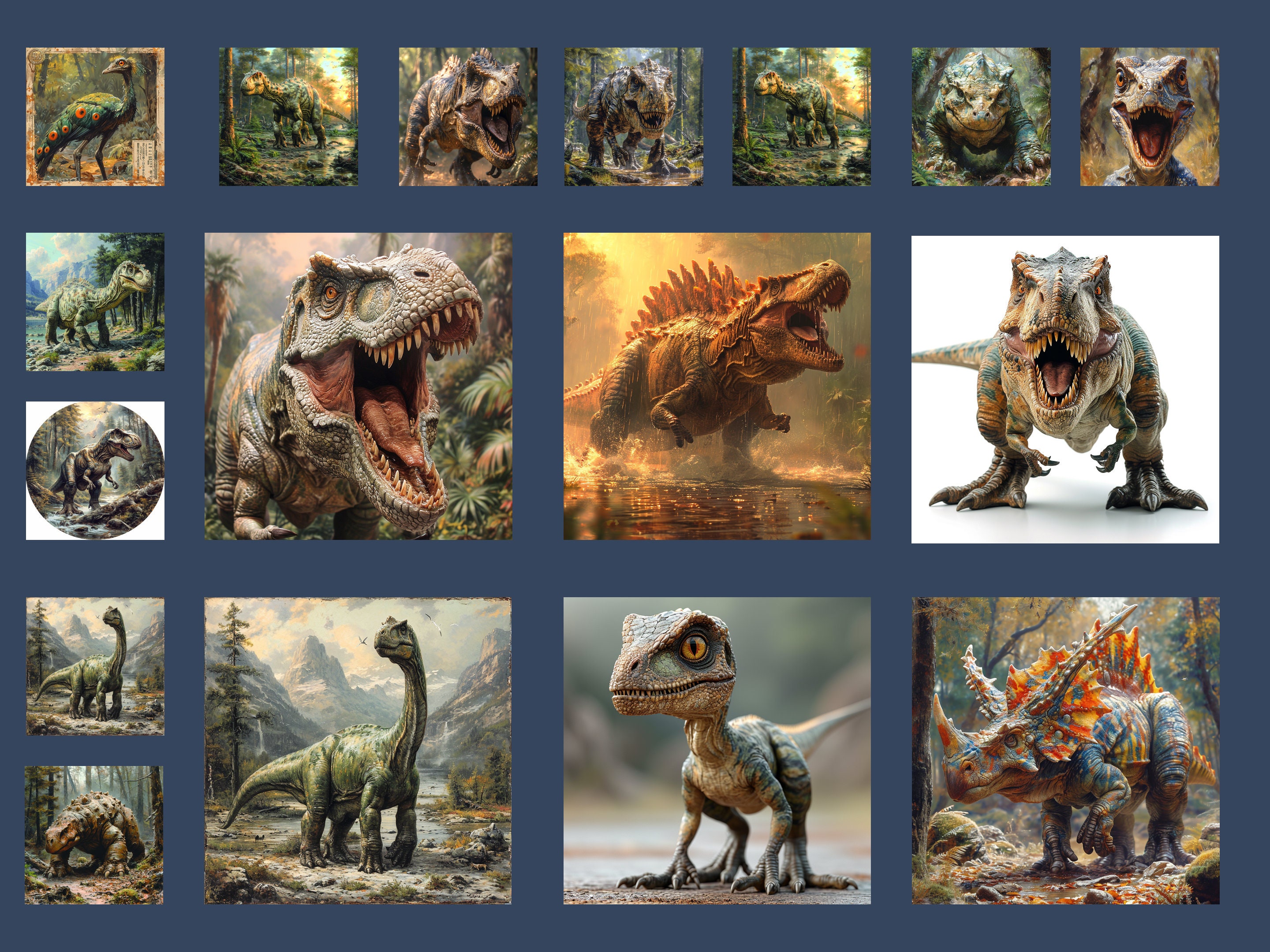 100+ Dinosaur Digital Clipart Set for Jurassic Art - Instant Download ...