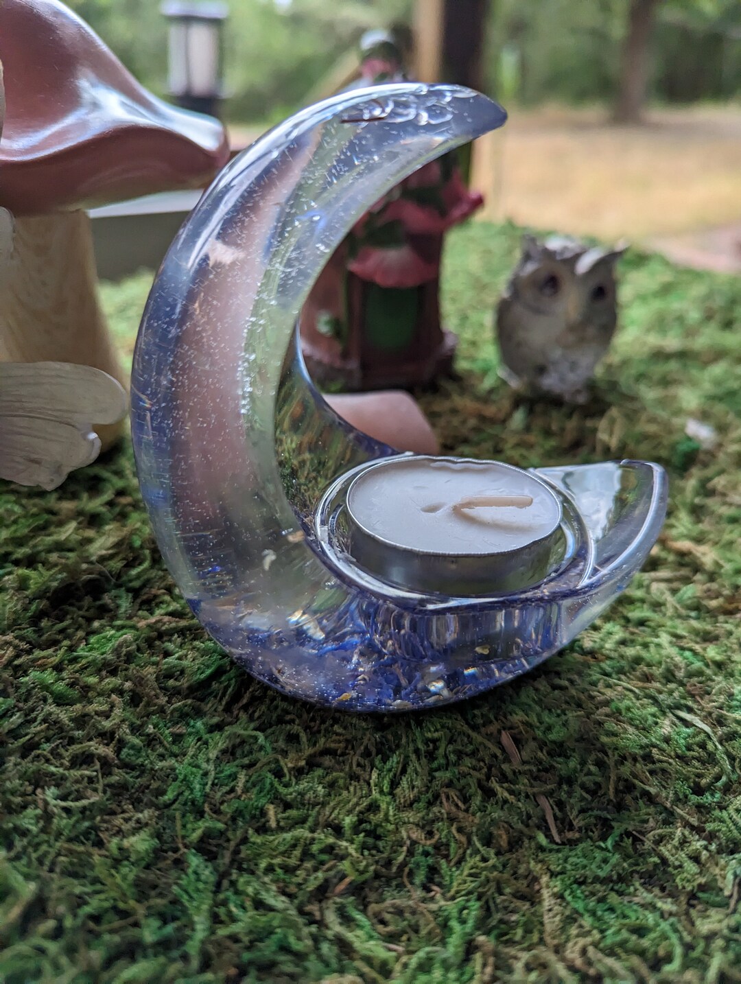 Crescent Moon Resin Tea Light and Trinket Holder - Etsy