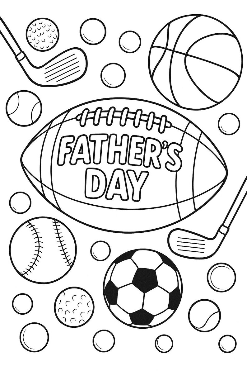 Father's Day Coloring Pages Bundle of 5. Digital Download Cute Bears ...