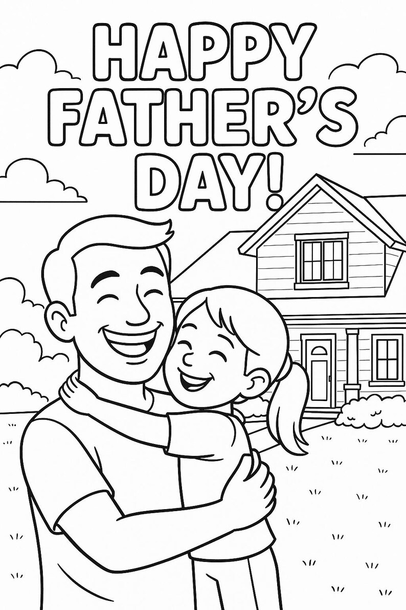 Father's Day Coloring Pages Bundle of 5. Digital Download Cute Bears ...