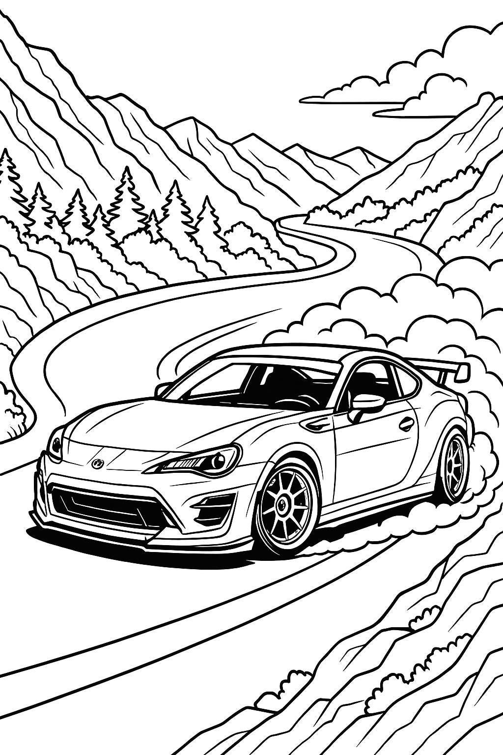 JDM Drift Car Coloring Pages – 5 Page Printable Bundle | Digital ...