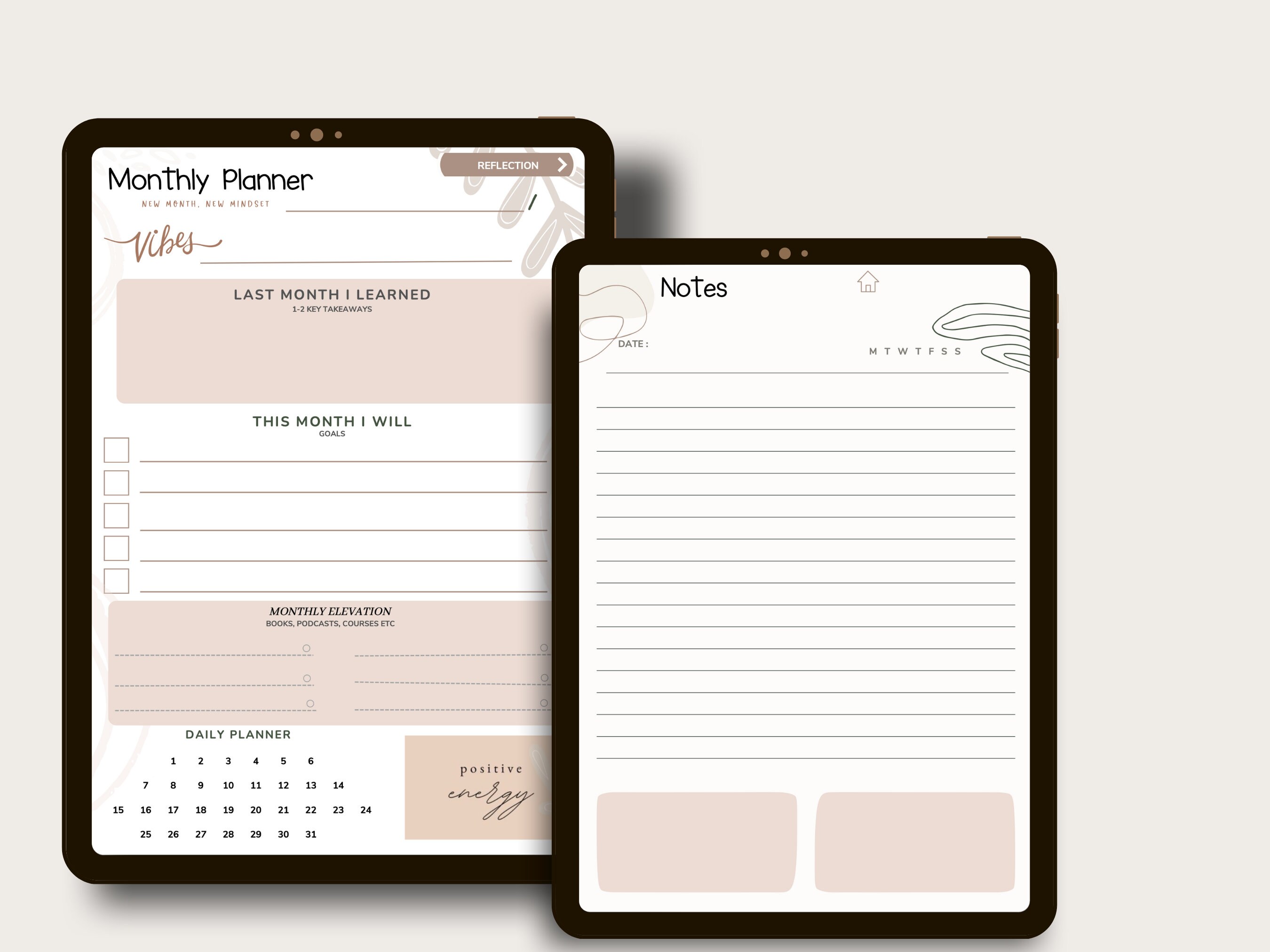 Digital Monthly Planner, Digital Planner, Daily and Weekly Digital ...
