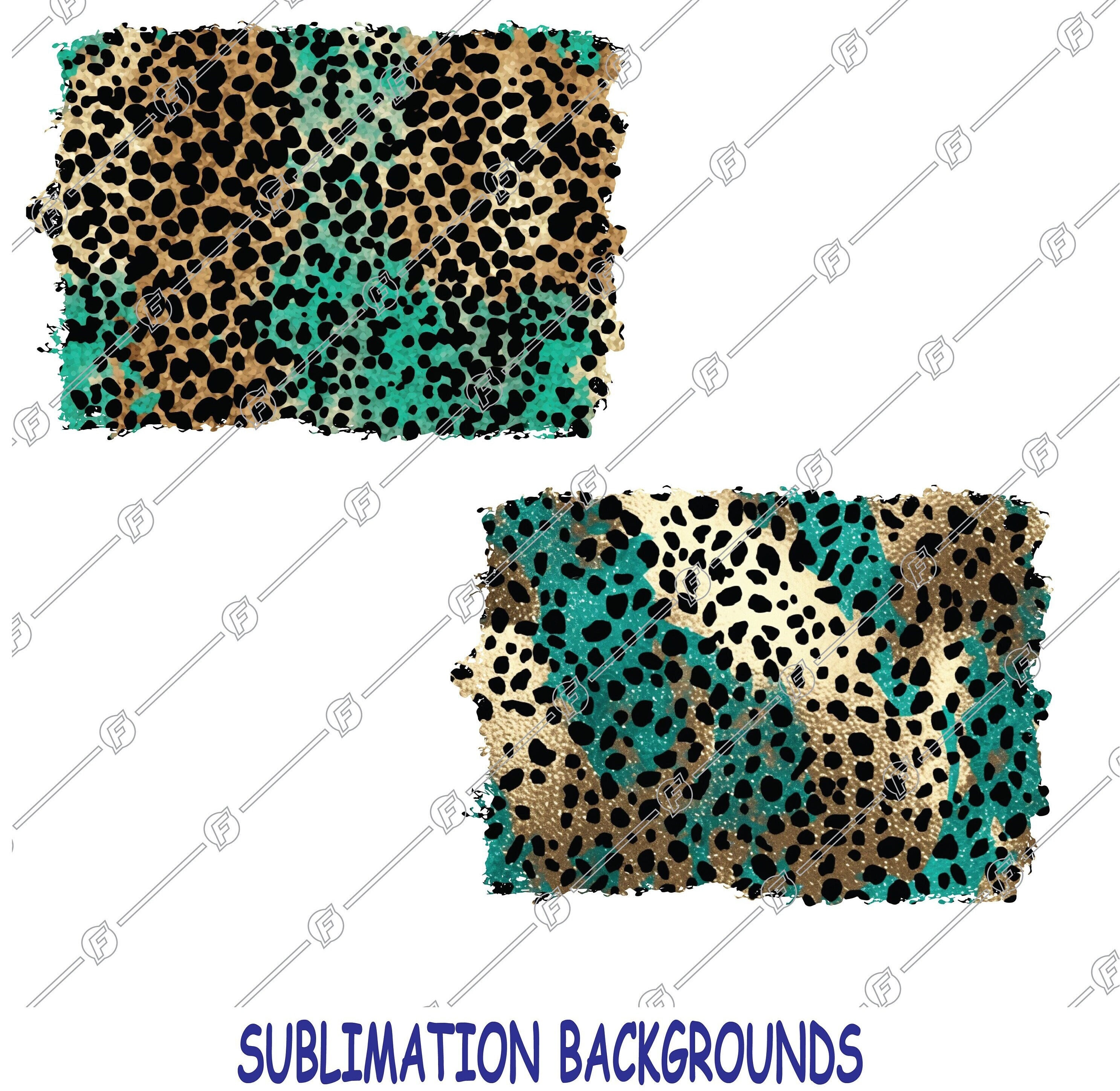 Teal Cheetah Sublimation Background PNG, Sublimation Design, Teal ...