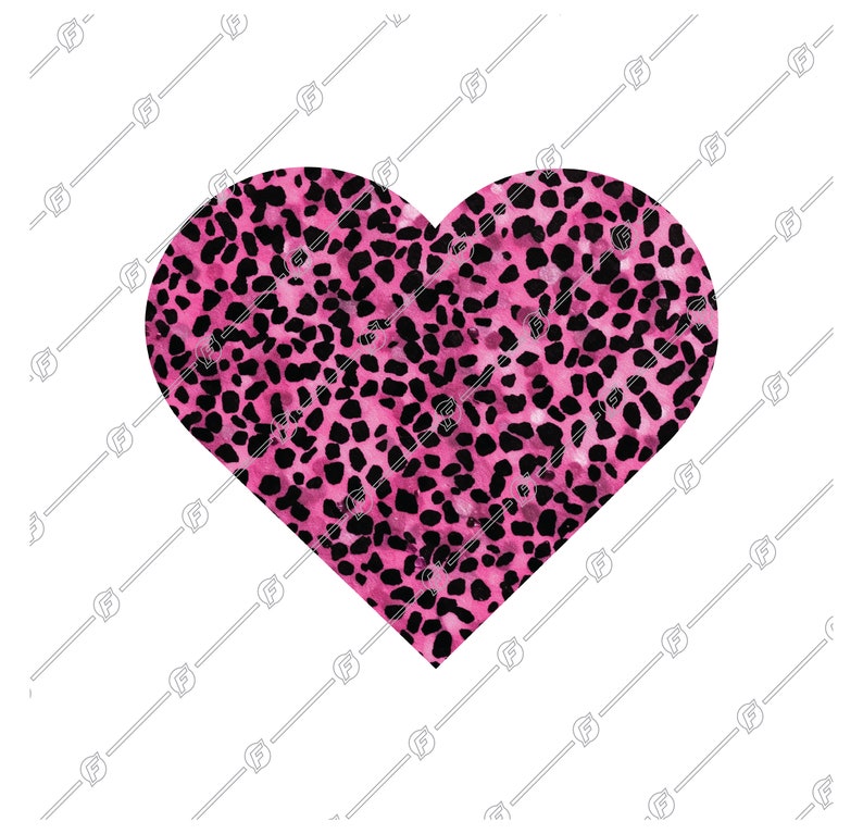 Leopard Print Heart PNG, Clipart, Sublimation Design, Pink Heart ...