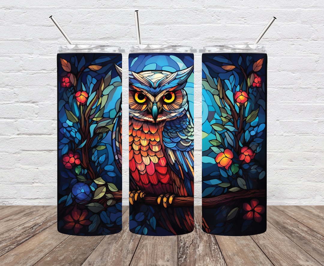 Owl 20 Oz Skinny Tumbler Wrap, Owl Tumbler Gift, Sublimation Tumbler ...