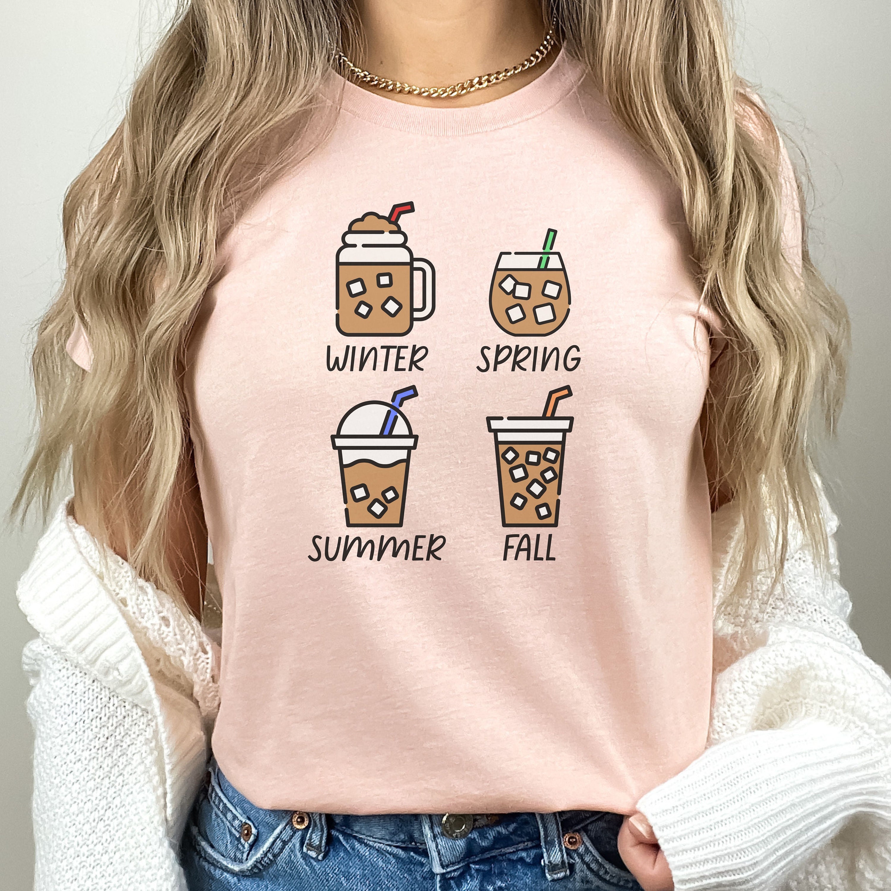 Iced Coffee for All Seasons, Iced Coffee Gift, Iced Coffee Shirt for ...