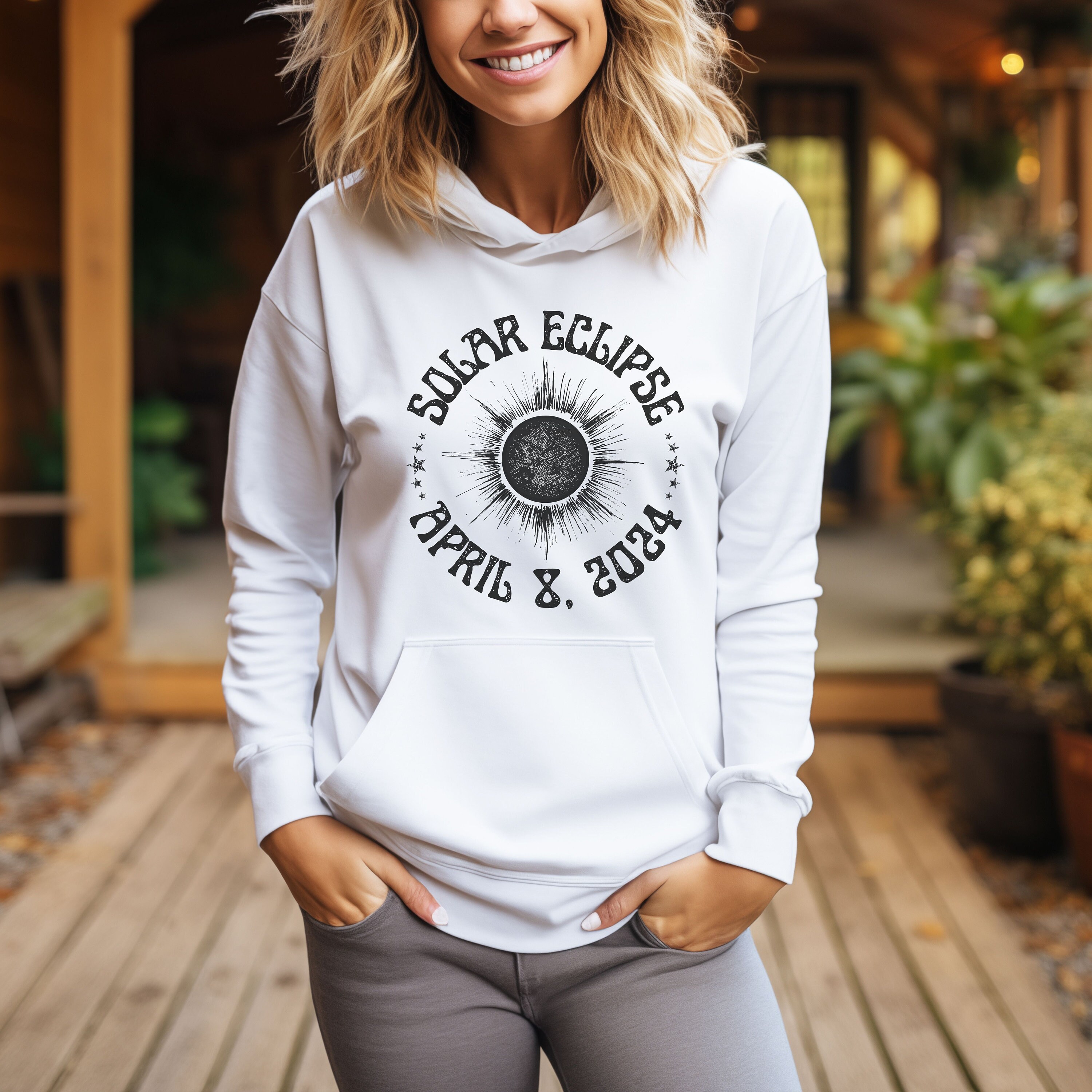 Solar Eclipse 2024 Hoodie, Path of Totality Pullover, Astronomy Moon ...