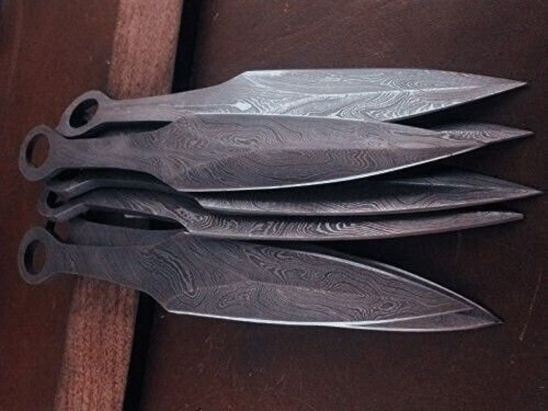 ISHAQ CRAFTS, Custom Handmade Damascus Steel 7-piece THROWING Knife Set ...