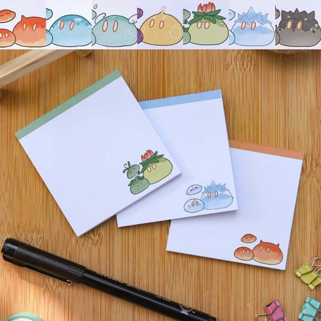 Genshin Slime Note Memo Pad by Yanibloodtear - Etsy