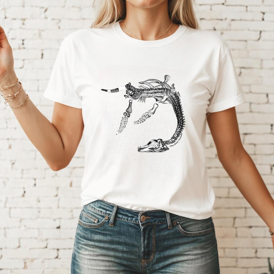 Mary Anning Plesiosaurus Skeleton Tee: Natural History Gift - Etsy