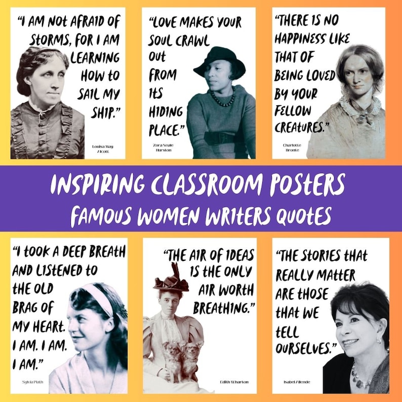 Inspiring Quotes Digital Poster Set of 10 Literary Printables, Women ...