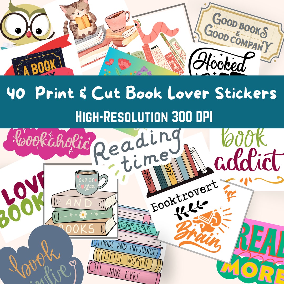Printable Book Sticker Bundle | Book Lover Stickers | PNG PDF |print ...