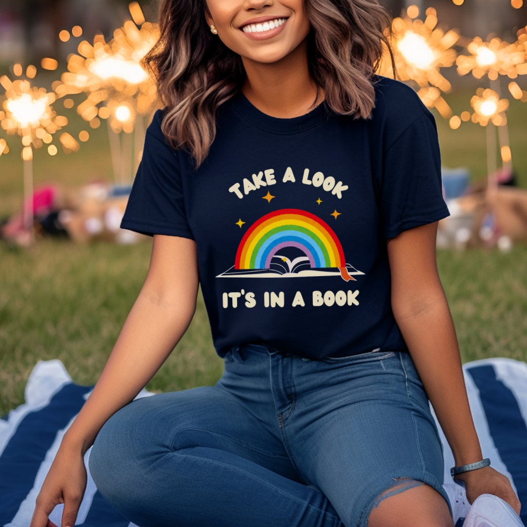 Take a Look It's in A Book Short-sleeve T-shirt, Cute Bookish Tee ...