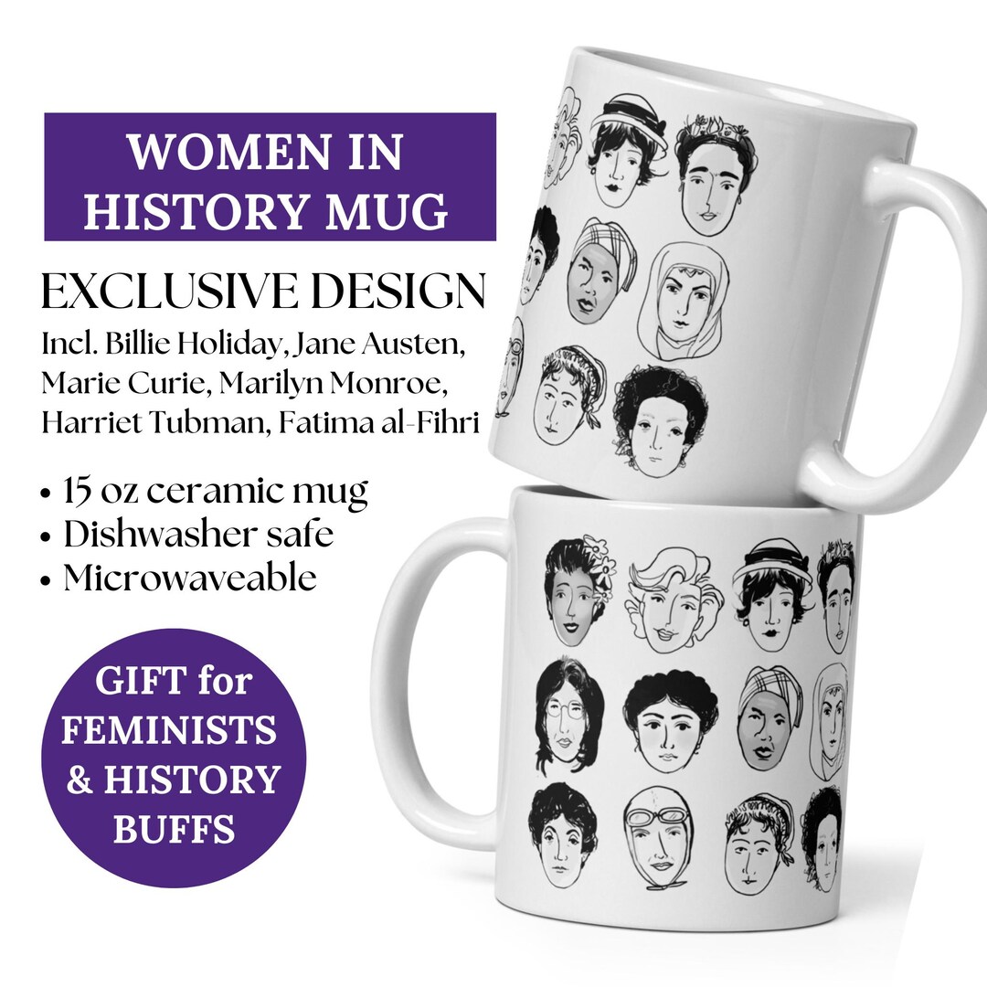 Women in History Mug | Famous Women White Glossy Mug | Cafecore | Marie ...