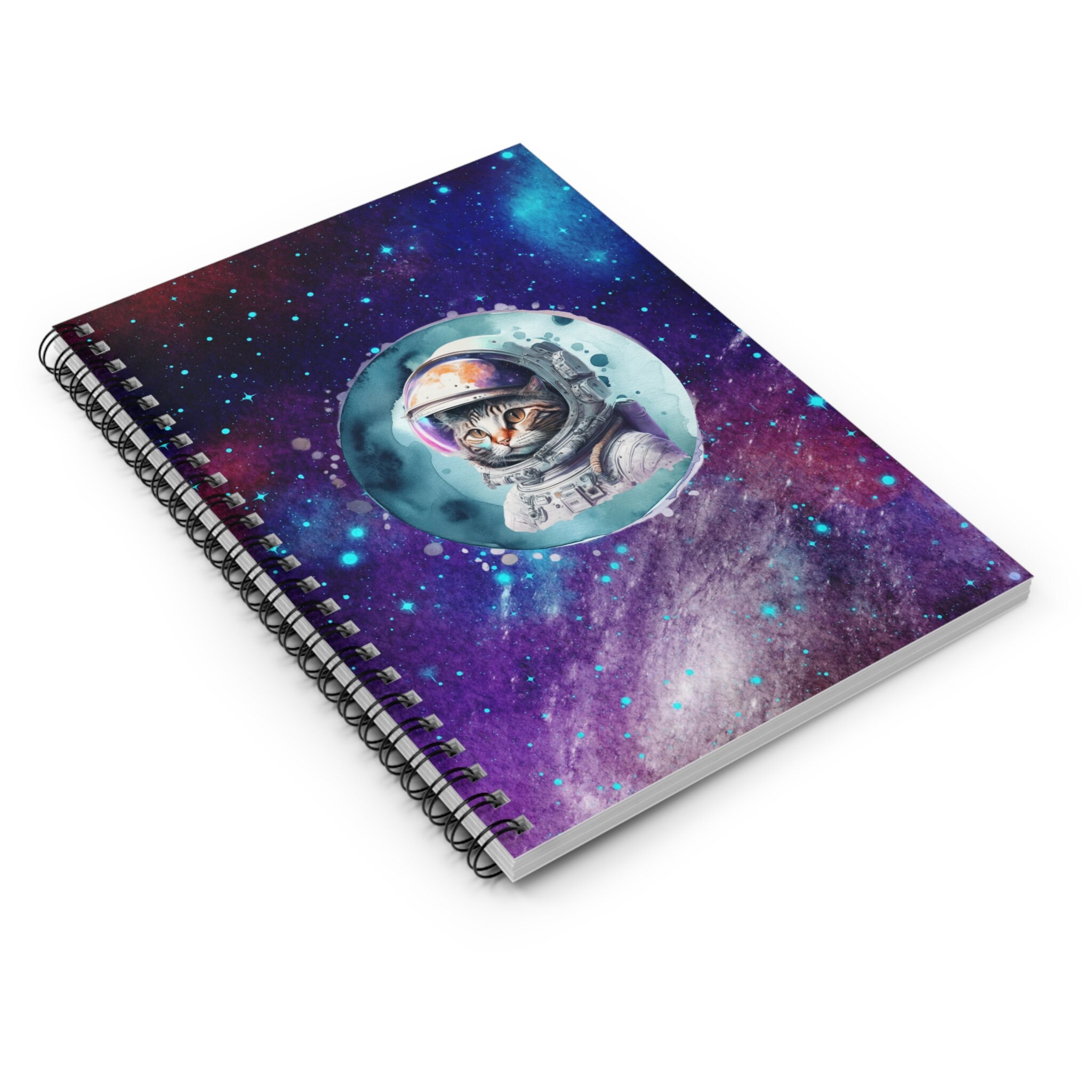 Space Cat Astronaut Surreal Outer Space Spiral Notebook - Ruled Line ...