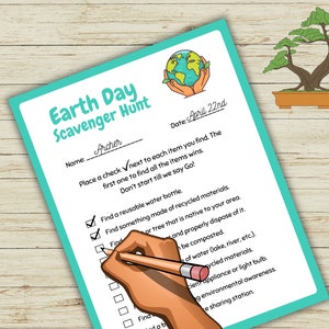 Earth Day Nature Scavenger Hunt, Outdoor Treasure Hunt Printable, Kids ...
