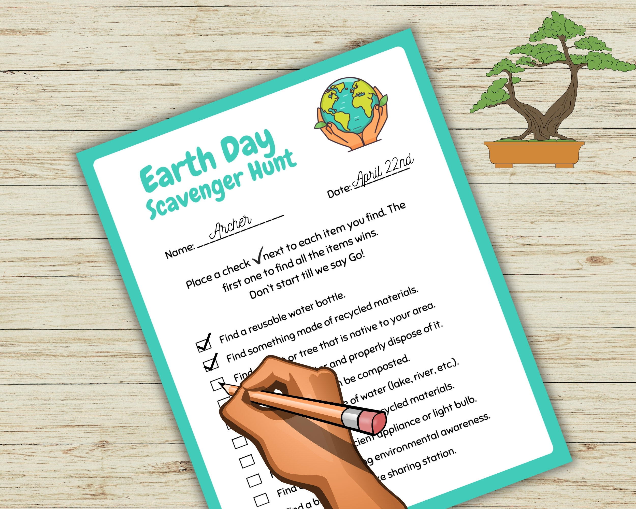 Earth Day Nature Scavenger Hunt, Outdoor Treasure Hunt Printable, Kids ...