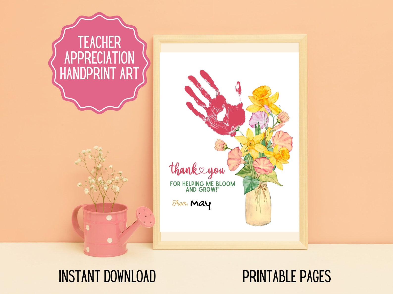 Teacher Appreciation Handprint Art | DIY Teacher Gift | End of Year ...