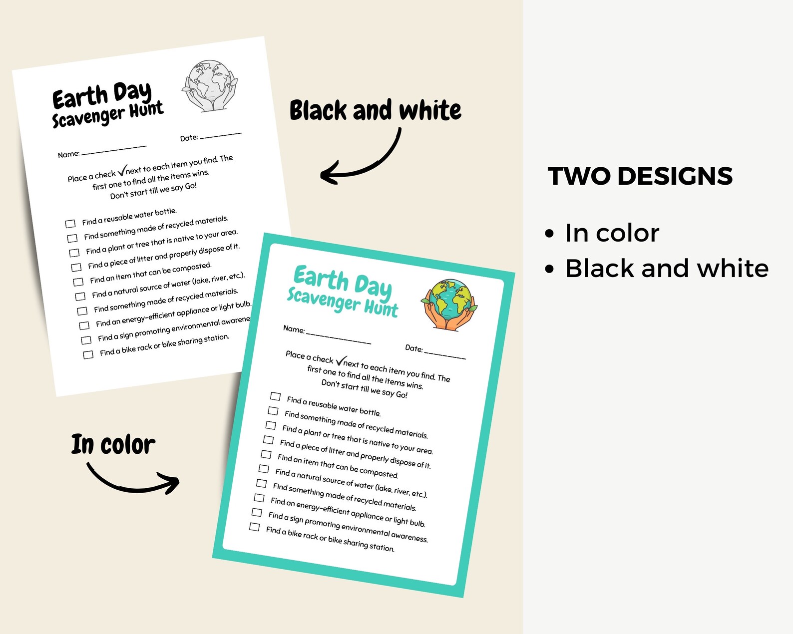 Earth Day Nature Scavenger Hunt, Outdoor Treasure Hunt Printable, Kids ...