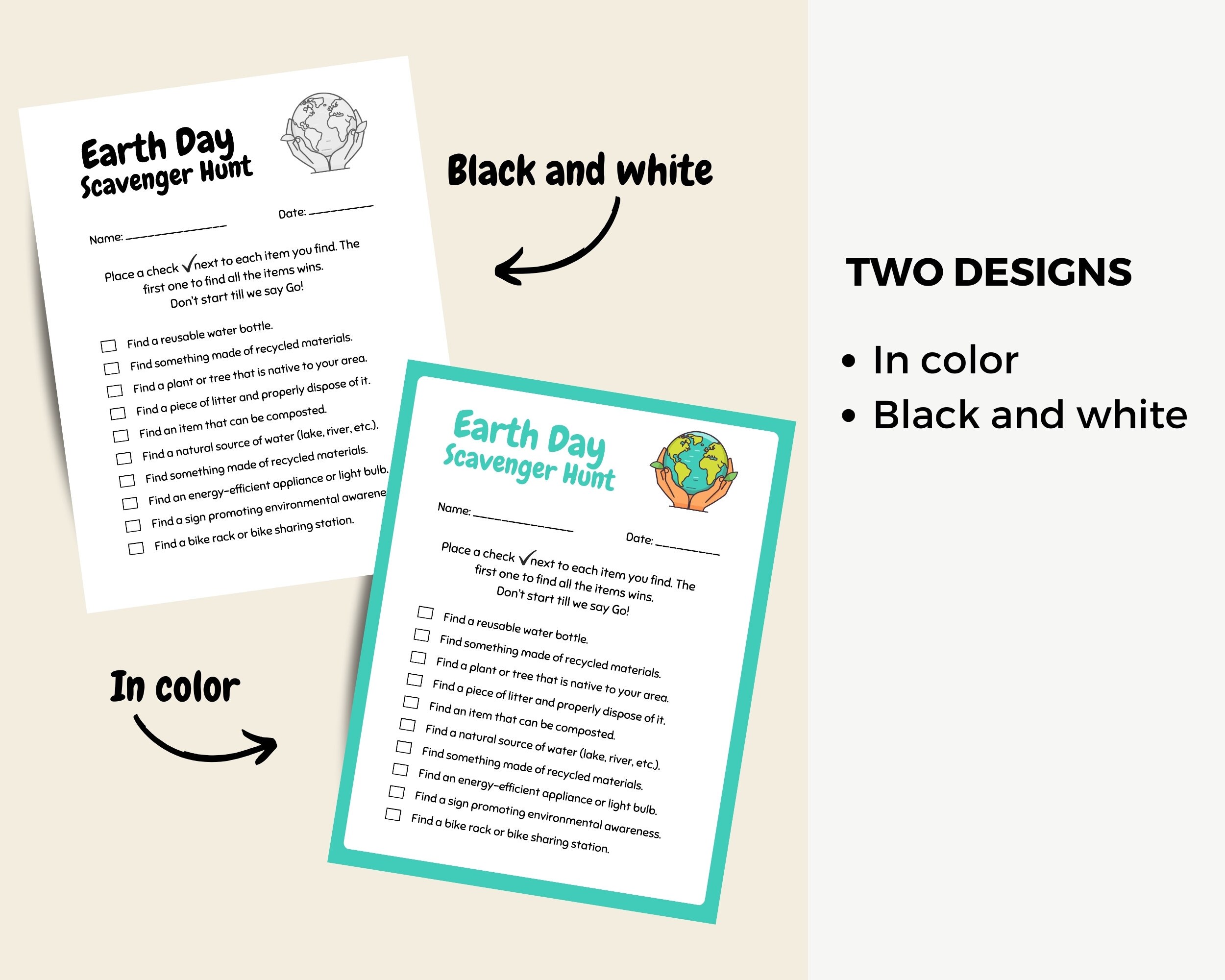 Earth Day Nature Scavenger Hunt, Outdoor Treasure Hunt Printable, Kids ...