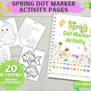 Spring Dot Marker Printables, Finger Paint Printables, Do A Dot for ...